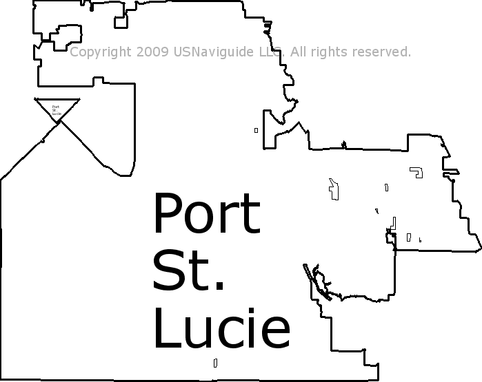 St Lucie County Zip Code Map Port St. Lucie, FL Metro Area Wall Map